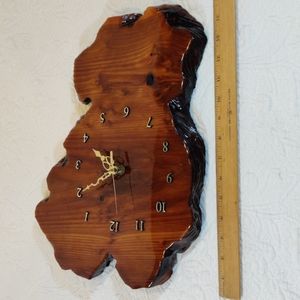 Wall Decor | Vintage Handcrafted Redwood Burl Wood Clock | Poshmark